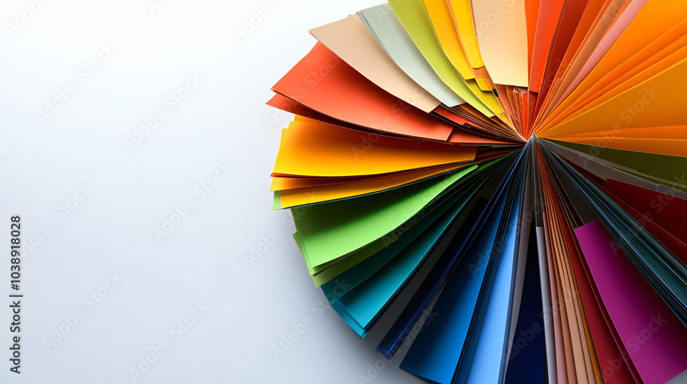 Colorful index cards arranged in vibrant fan display, showcasing ...