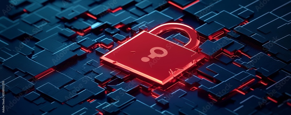 A red 'System Breach' error message glowing on a glitchy computer ...