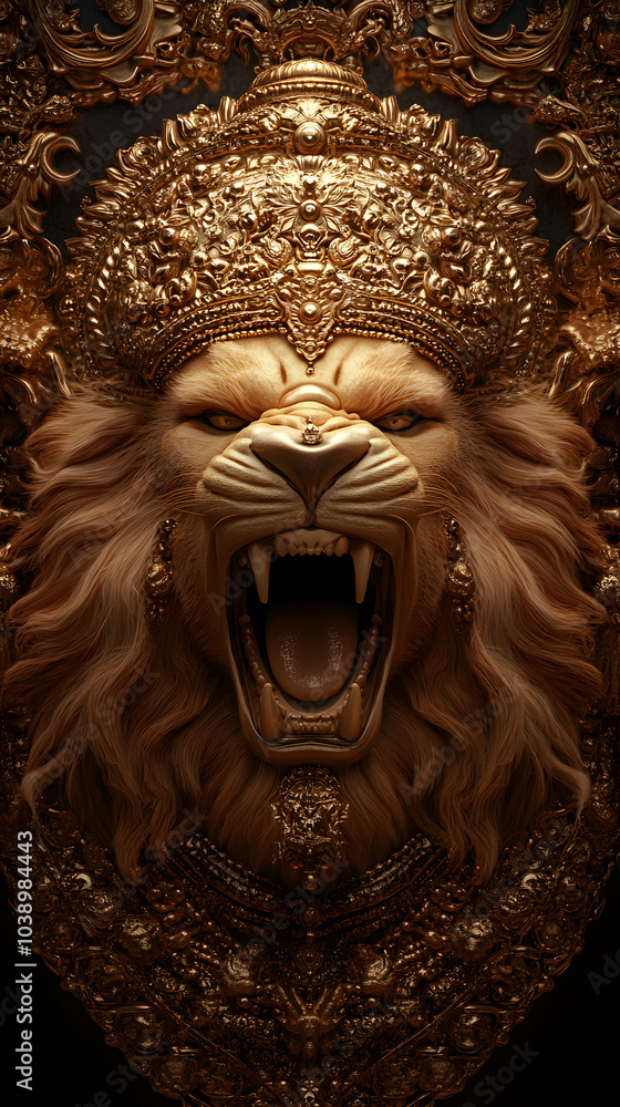 Face of a Lion and Body of a Human: Full Body View of Hindu God ...