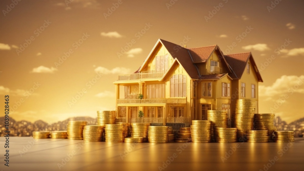 Moderne Architektur: 3D-Haus als Symbol für Zuhause und Besitz Stock ...