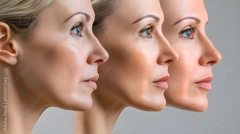 Facelift progression, featuring the soft, sagging jawline and deflated ...