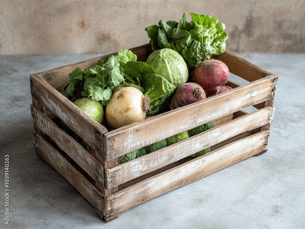 The wooden crate used to hold the vegetables is usually made from ...