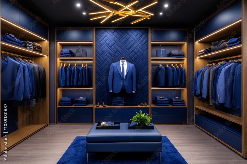 Segmented clothing items in a retail store, with distinct sections ...