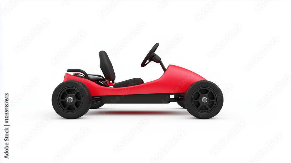 Red Go-Kart: A vibrant red go-kart, designed for speed and adventure ...