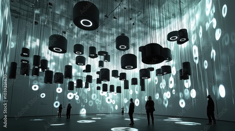A complex, multi-sensory sound installation in a contemporary art ...