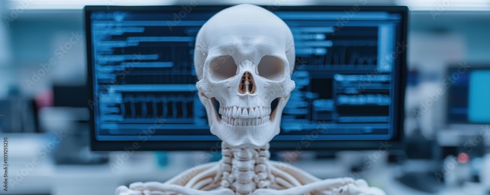 Doctor using 3D printing for diagnostics, holographic 3D scan on ...