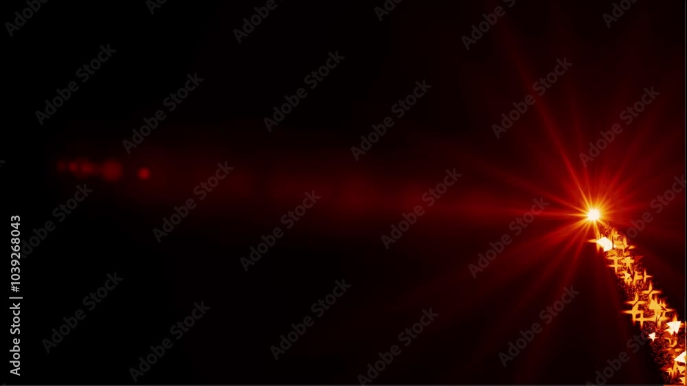 Magician's wand with golden light effects on a black background ...