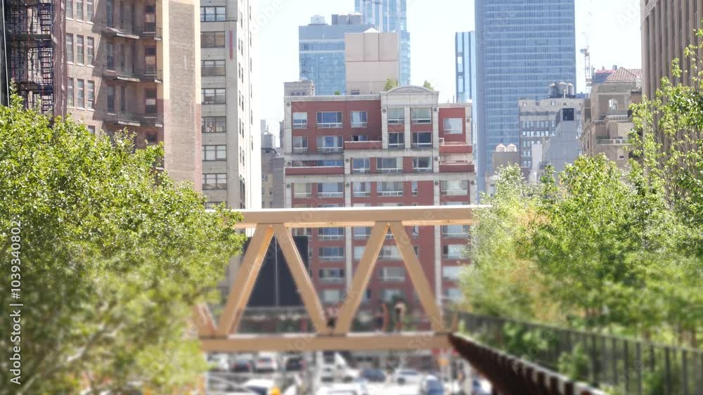 New York City High Line elevated greenway, Manhattan Midtown, USA ...