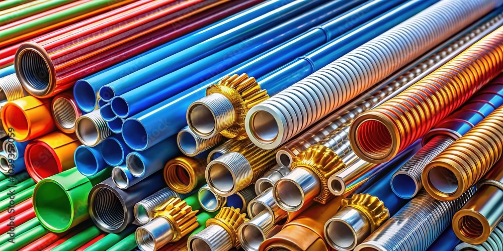 Macro Photography of Industrial Pipes - Close-up Details of Plumbing ...