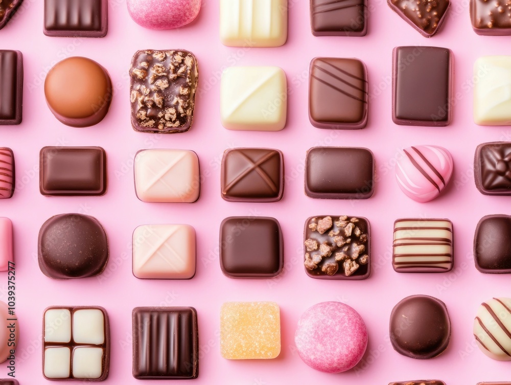 Assorted premium candy bars chocolates and confections arranged in a ...