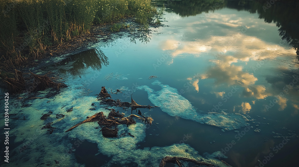 Toxic River Water Pollution Impact on Nature Stock Photo | Adobe Stock