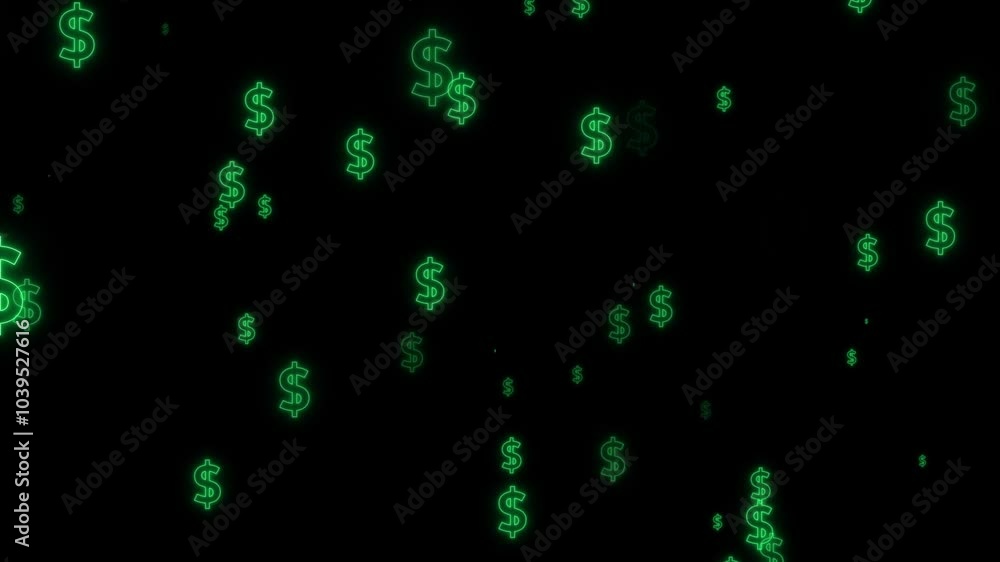Dollar sign animated video, Dollar icon neon line Stock Video | Adobe Stock