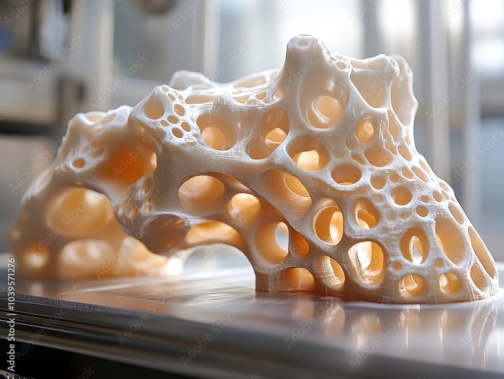 Close-up of an intricate 3D printed structure showcasing unique ...