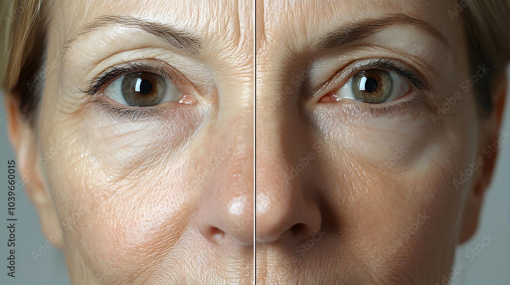 Before-and-after comparison of neck sagging and jowls, with a focus on ...