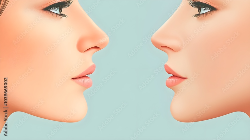 Aesthetic and functional rhinoplasty benefits infographic, with before ...