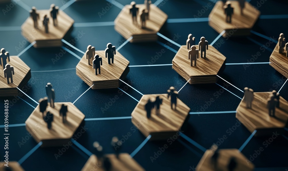 The network of interconnected people. Interactions between employees ...