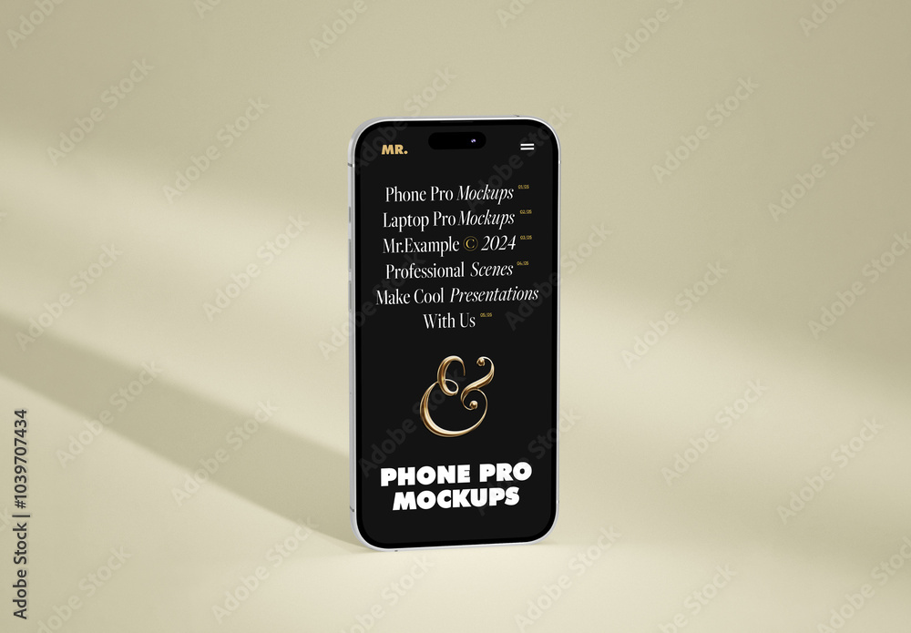 Front View Phone Mockup Stock Template | Adobe Stock
