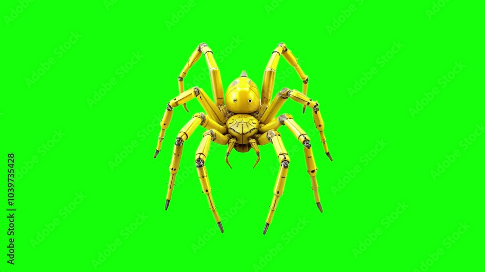 spider on a web green screen animation motion graphic with chroma key ...