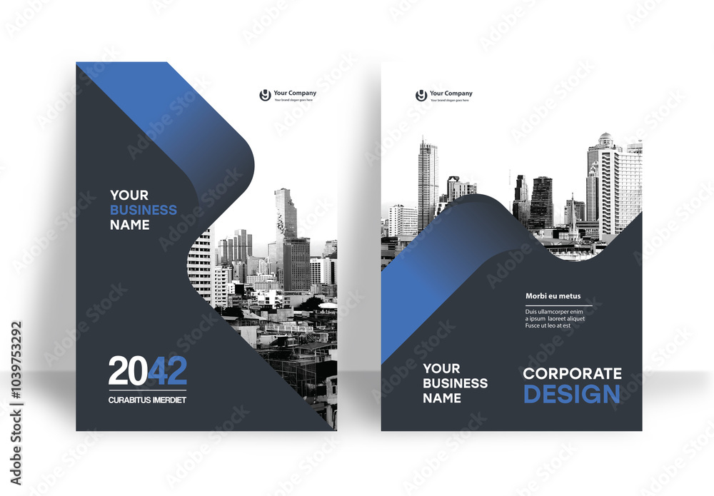 Red and Blue Book Cover Layout Stock Template | Adobe Stock