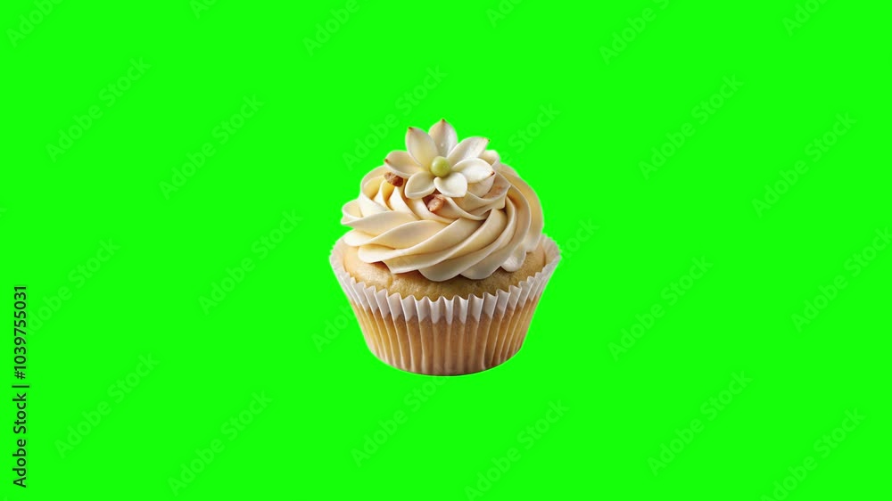cupcake with frosting green screen animation motion graphic with chroma ...