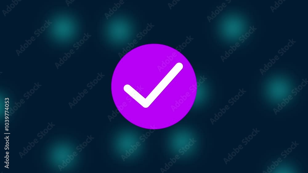 abstract pink white color check mark animation. right mark icon. Stock Video | Adobe Stock