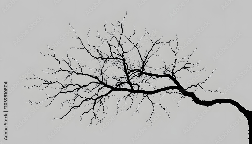 Tangled structure of thin twisted tree branches resemble a network of ...