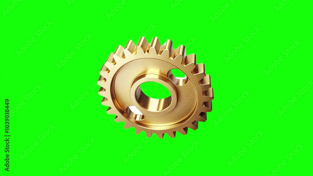 Gear green screen animation motion graphic with chroma key clip ...