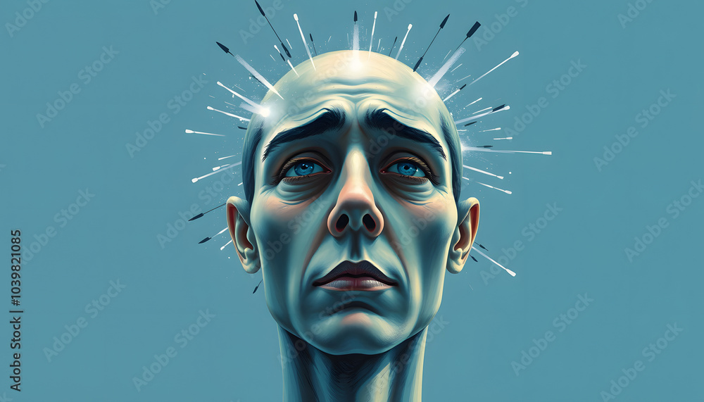 Psychology, confusion, mind, mental illness concept art. surreal ...