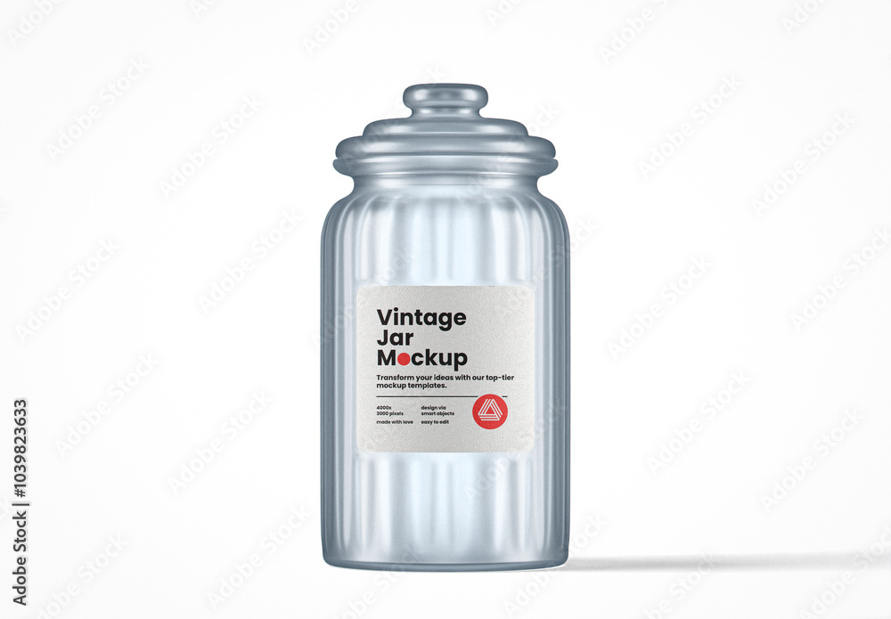 Vintage Frosted Glass Jar Mockup Stock Template | Adobe Stock