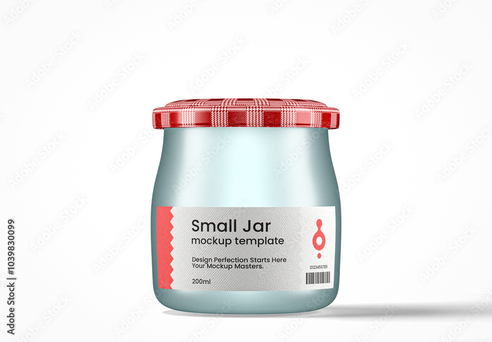 Small Frosted Glass Pudding Jar Mockup Stock Template | Adobe Stock
