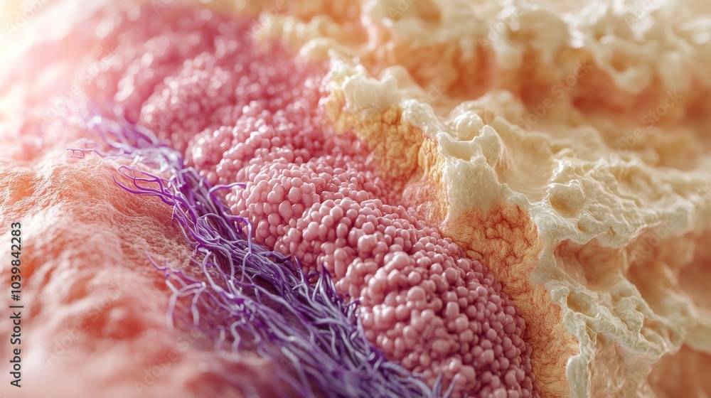 2410 50.3D illustration of skin layers, showing the epidermis, dermis ...