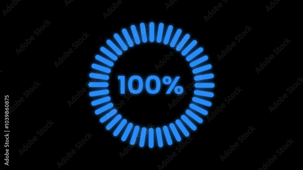 Circle loading animation. charging concept animation. round loading with number counting Stock ...