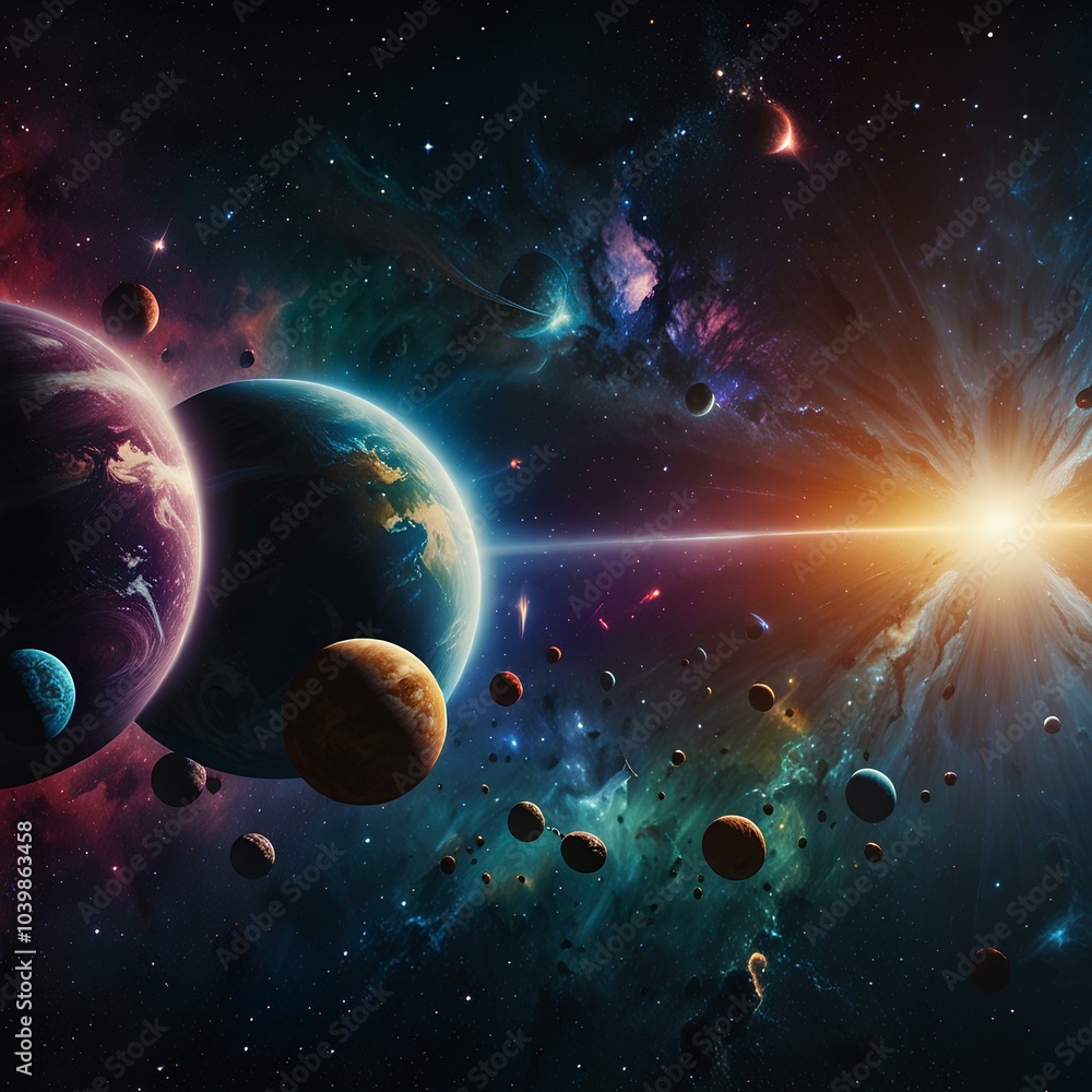 multiple different universes lined up next to each other Stock ...