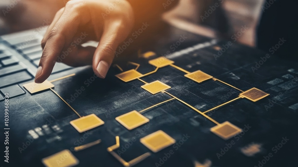 Business Process Mapping with Digital Flowchart Stock Illustration ...