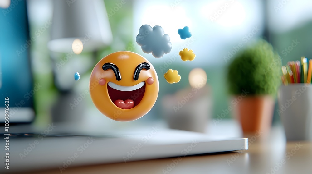 Set of clean and modern emoji icons in a minimalist 3D geometric grid ...