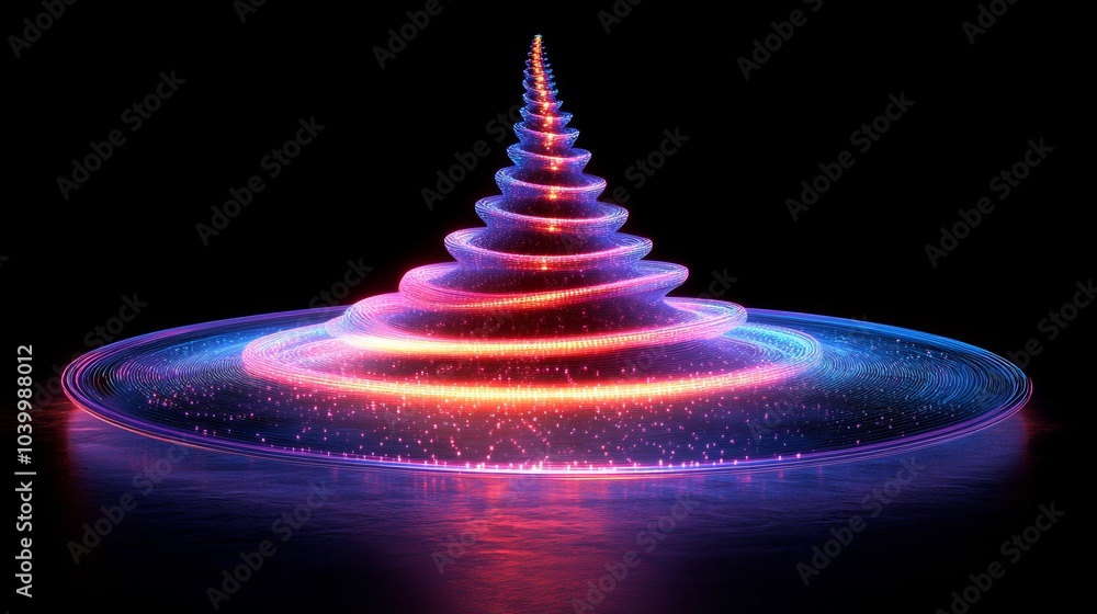 This futuristic holographic funnel visualization incorporates ...