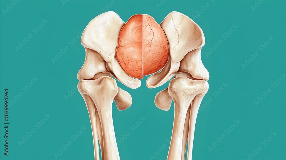 Detailed schematic of the knee joint structure showing a meniscus tear ...