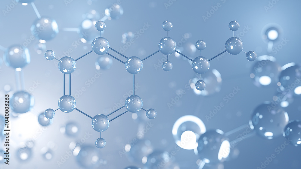phenethylamine molecular structure 3d, alkaloid, structural chemical ...