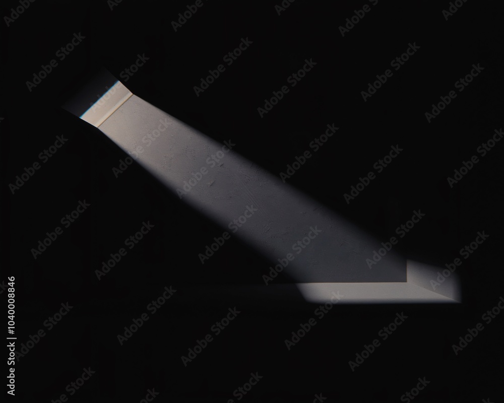 Light Beam in Darkness: A single, powerful beam of light pierces the ...