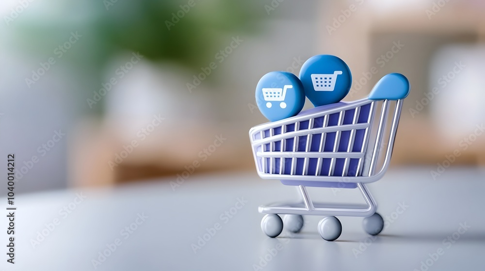 Elegant neumorphic style shopping cart icon with purple gradient ...