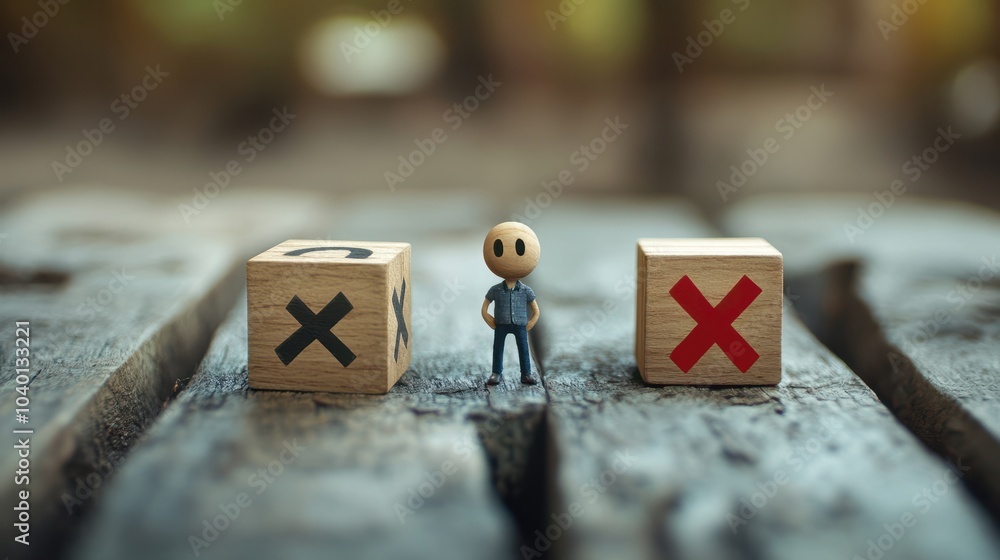 Decision making and choosing between the right and wrong. Confusion ...