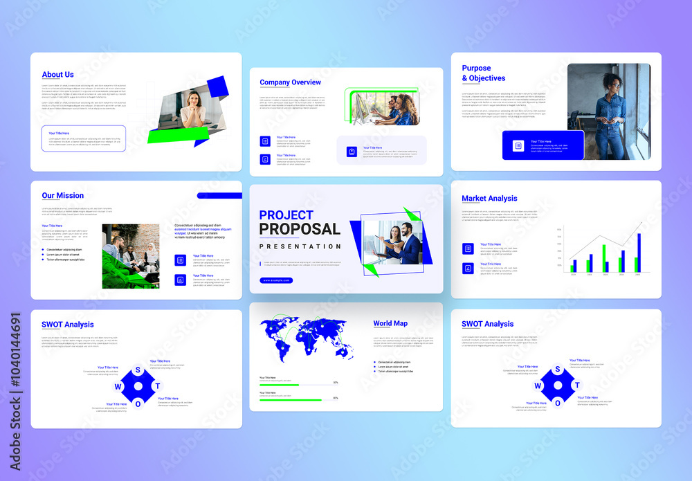 Project Proposal Presentation with Blue Accents Stock Template | Adobe ...