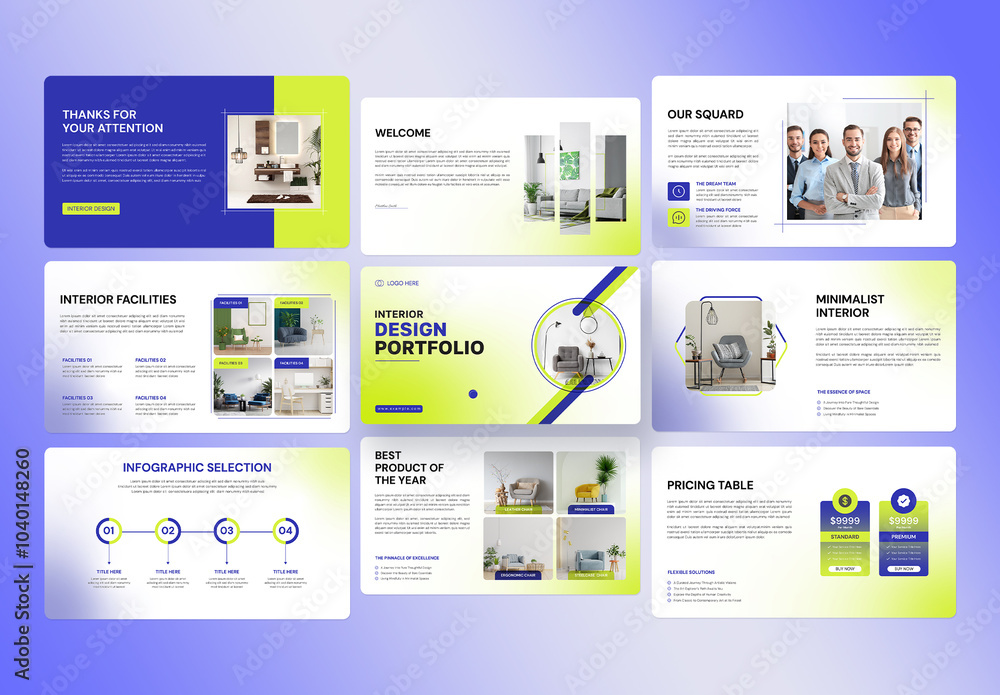 Interior Portfolio Presentation Template Stock Template | Adobe Stock