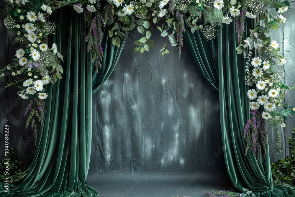 Tudor Revival style muted charcoal gray professional photography studio ...