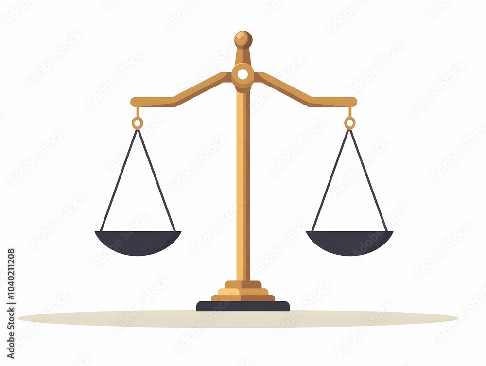 Flat Plain Scale Balancing Equal Weights Glossy White Background Ample ...