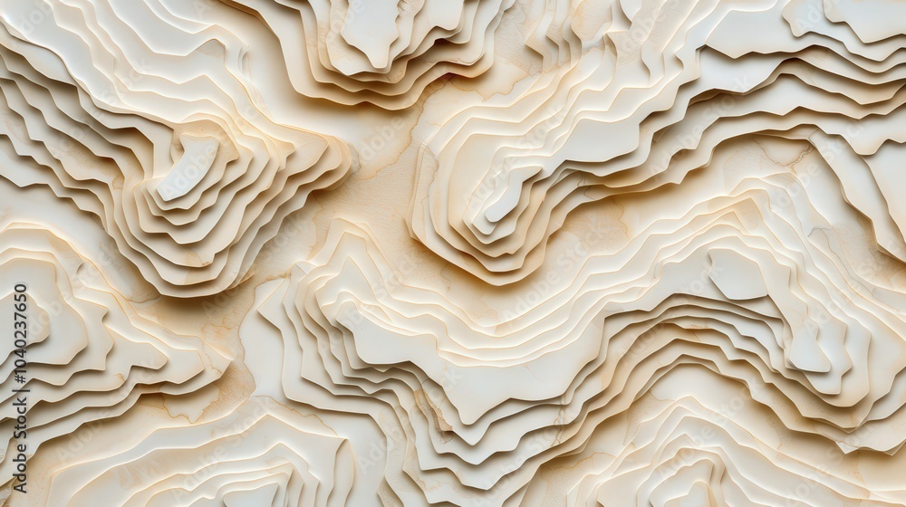 Antique Topographic Map Design, vintage topographic lines on aged paper ...