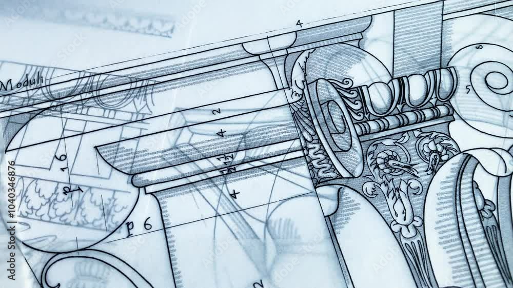 blueprints - drawings of antique architecture - drawings of antique ...