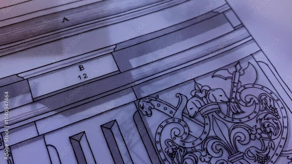 blueprints & colours palettes - drawings of antique architecture ...