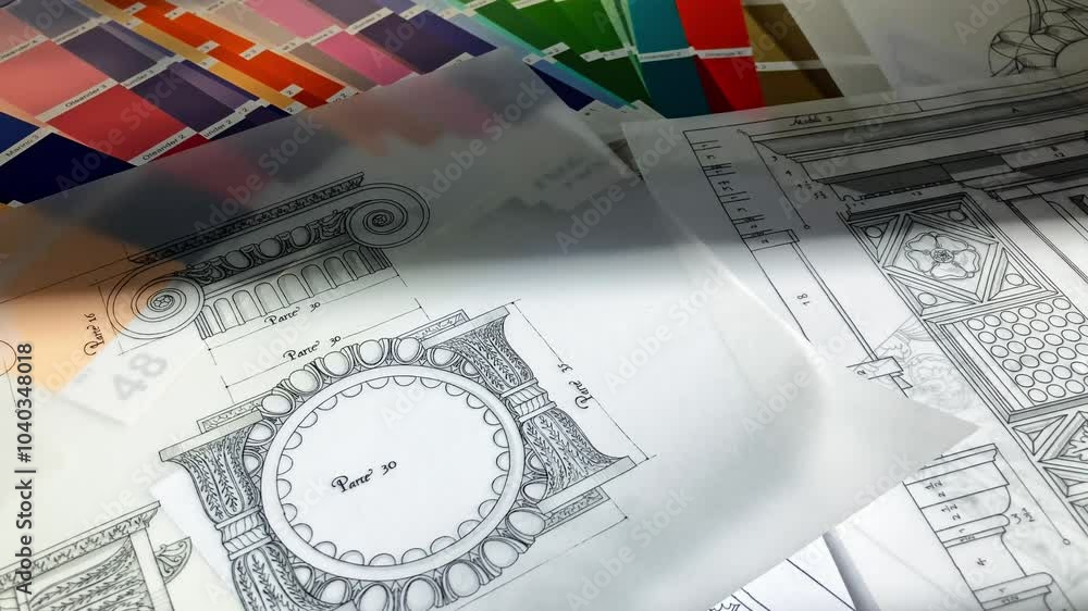 blueprints - drawings of antique architecture - drawings of antique ...