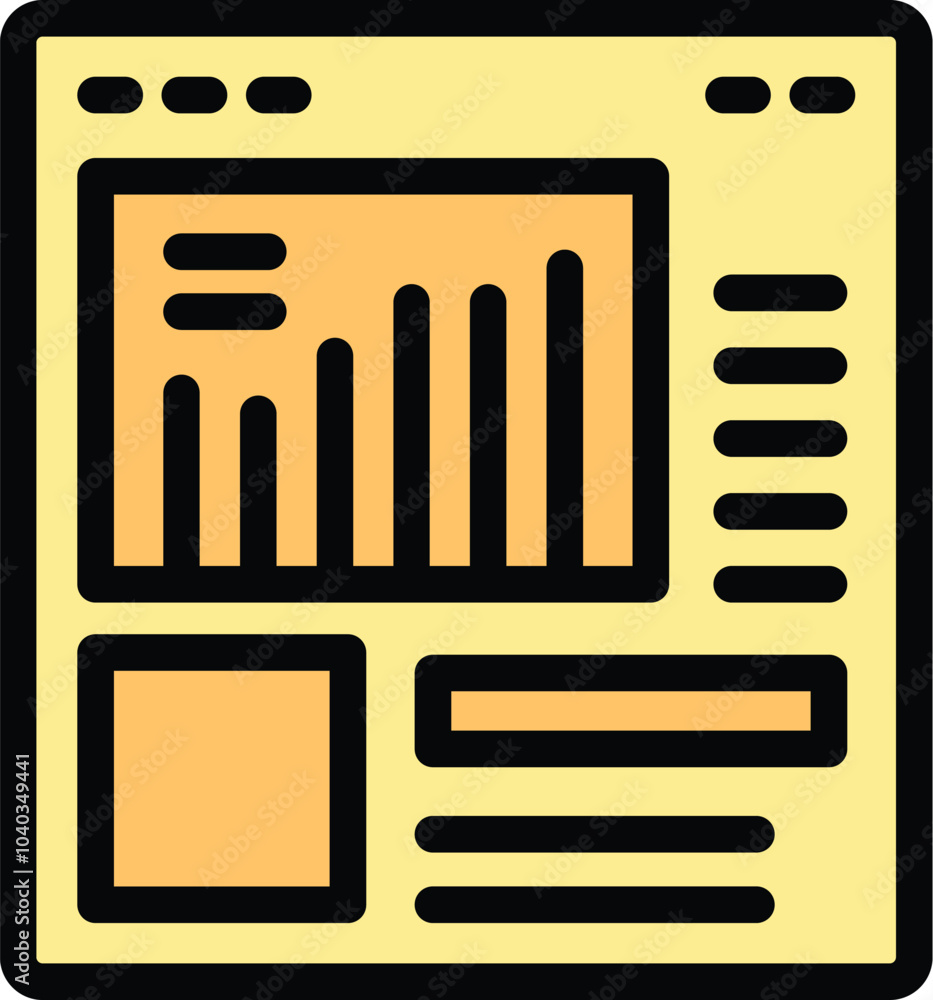 Yellow web page is showing a bar chart representing positive analytics ...